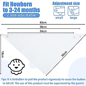 30 Pcs Muslin Baby Bibs White Bandana Drool Unisex Girls Boys Triangle Bibs Soft Absorbent Solid Colors Adjustable Newborn Bibs Set for Baby Infants Toddlers Teething Drooling Feeding