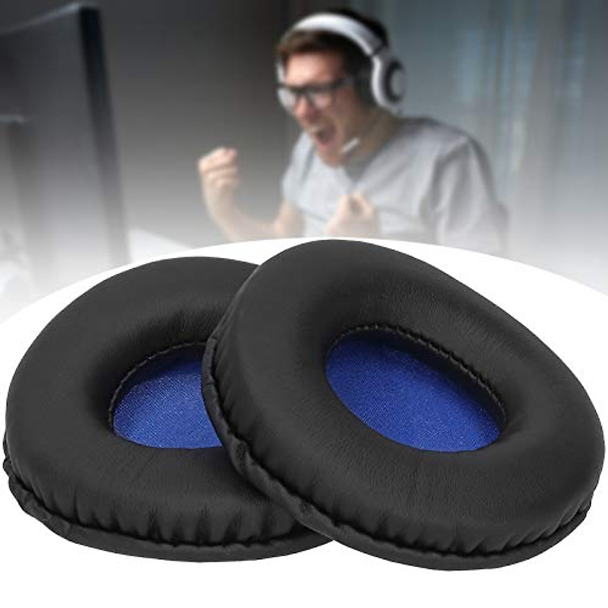 Hilitand Ear Pads for Skullcandy Hesh, Replacement Ear Cushion Cotton Sponge Headset Earpads Earmuffs Foam Cover for Skullcandy HESH/HESH 2.0 Wireless Over-Ear Headphones(Black+Blue)