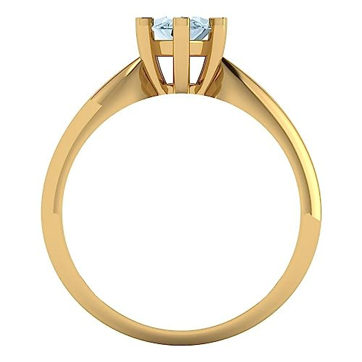 Clara Pucci 1.0 ct Marquise Cut Solitaire Natural Aquamarine Engagement Wedding Bridal Promise Anniversary Ring 18K Yellow Gold Size 5.5