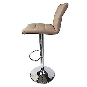 Contemporary Bar Stools Hight Adjustable Seat Hydraulic 360 Degree Swivel Sturdy Steel Frame Quadrate cushion Seat Dining Chair Bar Pub Stool Home Office Furniture - Set of 4 Tan/Khaki #1935tnk