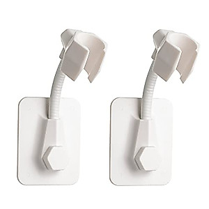 baixikly 2 Pcs Handheld Shower Head Holder Wall Mount 360 Degree Adjustable Removable Adhesive Shower Wall Mount Holder Shower Wand Holder Drill Free
