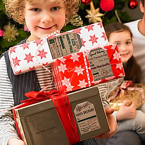 XDMTWLKJ from Santa Gift Tag Stickers, Self-Adhesive Christmas Labels for Gift Wrapping, from The North Pole Stickers 2 x 3 Inches, 200 Count (Brown)