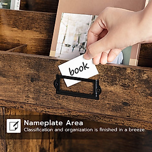 HOOBRO Kids Bookshelf, Toy Storage Organizer, Bookshelf for Kids, 5 Compartments and 3-Layer Shelves, Bookcase Footboard, for Game Room, Playroom, Nursery, School, Rustic Brown FG34CW01