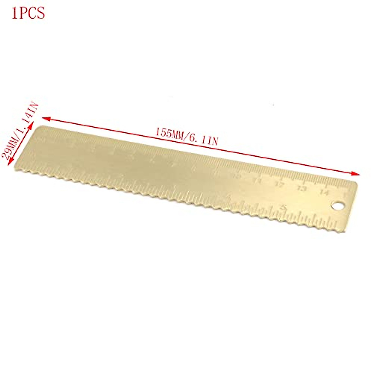 Mewutal Brass Ruler Gold Measuring Tool with Two Units of Measurement (CM/in) Retro Bookmark for Students Math Painting (15CM/5.9IN)