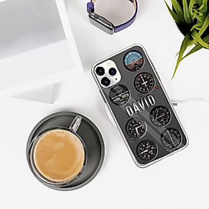 CASEZILY Personalized Pilot Gauges Phone Case Custom Name Aviator I'd Rather be Flying Aviation Compatible with iPhone 15 14 13 12 11 X XS XR 8 Mini Pro Max
