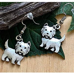 PammyJ Westie Terrier Dog Drop Earrings