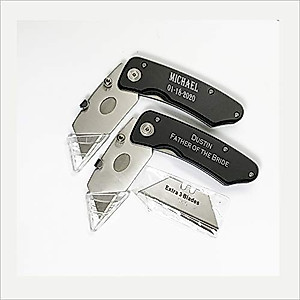 Personalized Engraved Custom Utility Pocket knife Box Knife Engraved from USA