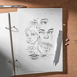 Nicpro 2 PCS Mechanical Pencils 0.5mm & 0.7 mm with Case, Metal Artist Pencil Set with 4 Tubes HB Lead Refills, 2 Erasers, 9 Eraser Refills For Art Writing Drafting, Drawing, Sketch, Silver