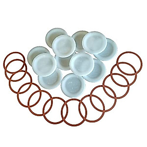 Authentic Tattler E-Z Seal Reusable Canning Lids 50 Bulk WIDE Mouth Lids & 50 WIDE Mouth Rubber Rings WHITE - MADE IN THE USA!