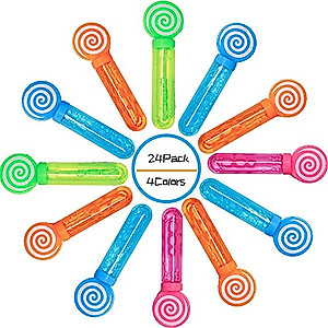 Small Bubbles for Kids 4 Colors Bubble Wand 24 pcs Party Favors Birthday Gift Celebration Toy