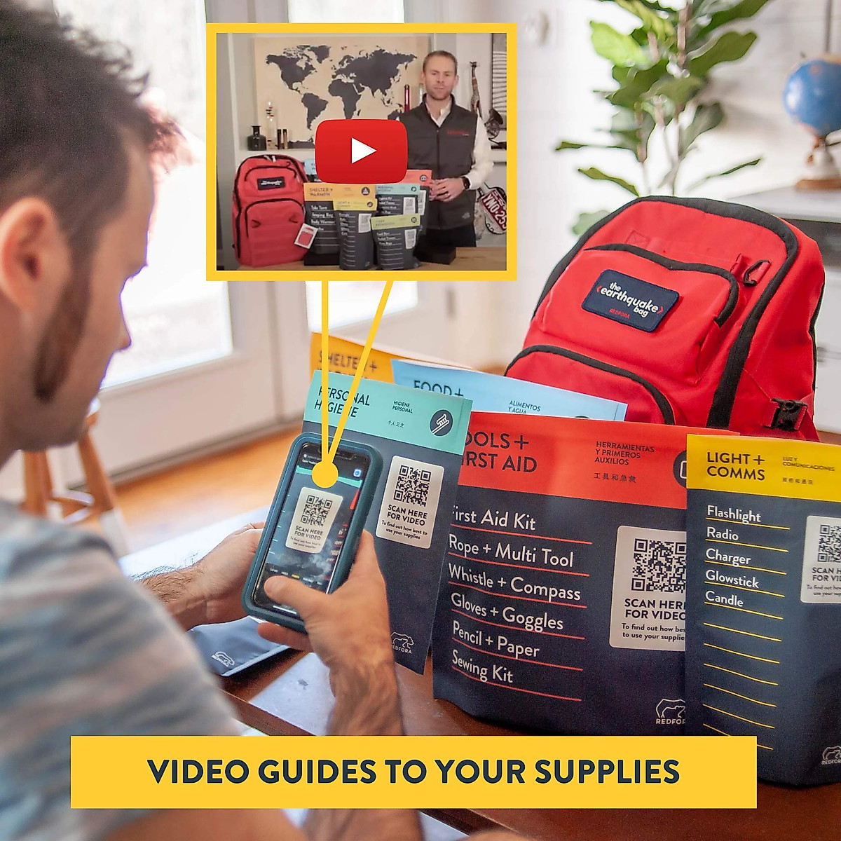 Complete Earthquake Bag - Emergency kit for Earthquakes, Hurricanes, Wildfires, Floods + Other disasters (2 Person, 3 Days)