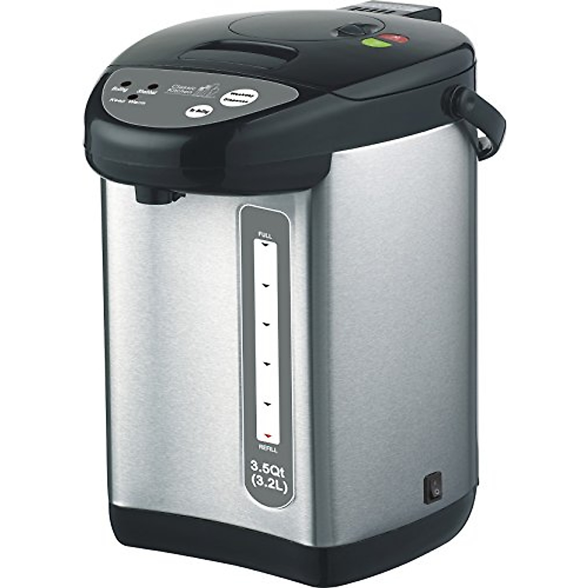 Classic Kitchen CK321NP 3.5QT (3.2L) Electric Kettle Hot Water Boiler Urn Pump Pot, Stainless Steel with Auto Dispense and Shabbat Mode