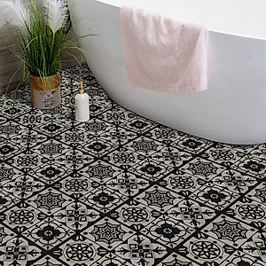 RomDeco 10 Pieces Peel and Stick Flooring, 11.8in X 11.8in Vinyl Flooring for Bathroom