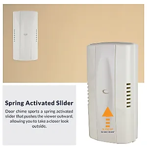 2-Note Mechanical Door Bell Chime and Door Button with Viewer, Silver