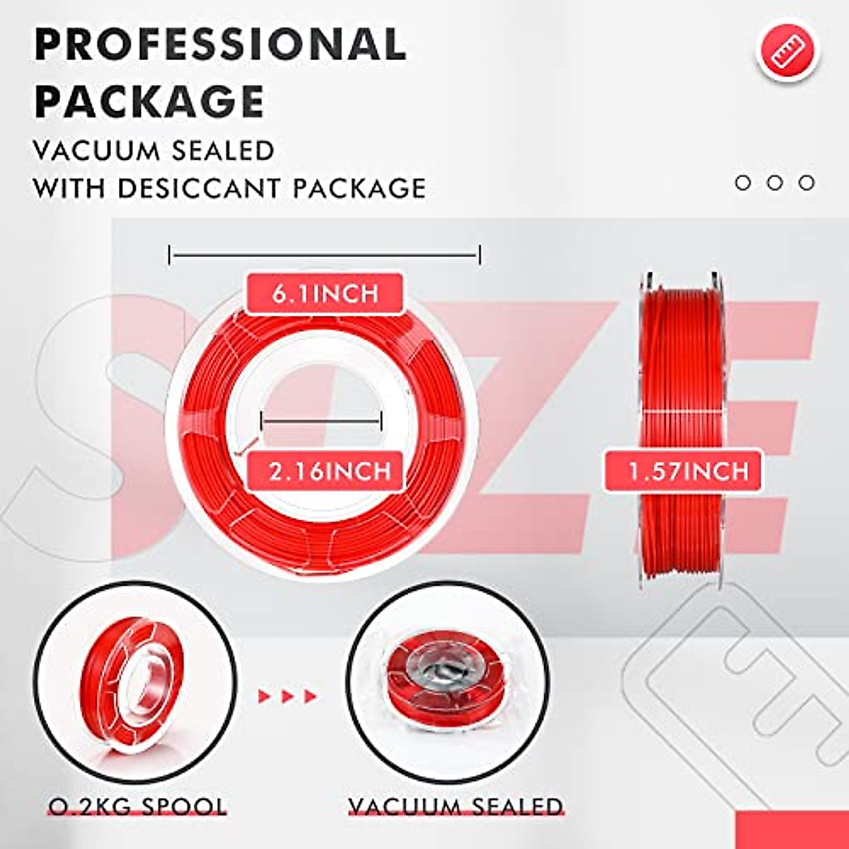 6 Colors PLA 3D Printer Filament Bundle 1.75mm PLA Printing Material Each Roll 200g Vacuum Packaging Printing Filament Dryer Black Red Blue White Rainbow Fluorescent Green Filament Supplies