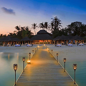 Solar Lights,Waterproof Flickering Flames Torches Lights Outdoor Solar Light Landscape Decoration Lighting Dusk to Dawn Auto On/Off Security Torch Light for Pathway, Patio, Yard, Garden (2 Packs)