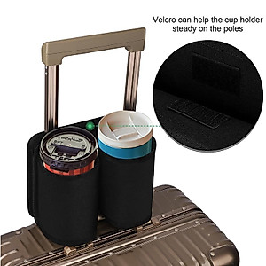 Accmor Luggage Travel Cup Holder,Universal Suitcase Cup Holder, Free Hands Suitcase Drinks Beverage Holder, Luggage Cup Caddy Gifts for Travelers Flight Attendants