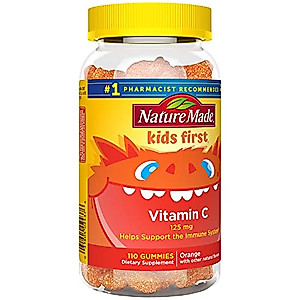 Nature Made Kids First Vitamin C Gummies, Dietary Supplement for Immune Support, 110 Gummies, 110 Day Supply