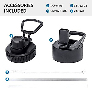 DUIERA 32oz Insulated Water Bottle Vacuum Stainless Steel Water Bottle with Straw & Leak Proof Spout Lids, BPA Free, Keep Beverage Cold or Hot - White