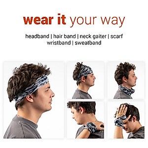 RokBAND Multi-Functional Neck Gaiter or Headband | Camouflage | Gray