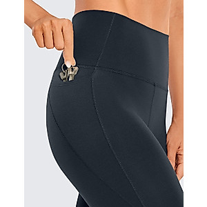 CRZ YOGA Womens Butterluxe Workout Capri Leggings with Pockets 21 Inches - High Waisted Gym Athletic Crop Yoga Leggings True Navy Large