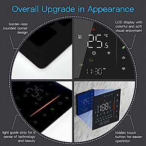 Professional Smart Thermostat,APP Control, WIFI,Programmable,Intelligent Temperature Control for Efficient Energy Usage,Remote Access,95 240VAC,Ideal for Electric Floor Heating