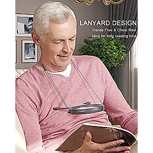 EasyLifeCare Hands Free Chest Rest LED Magnifier - Neck Wear Visual Aid Illuminated Magnifying Glass for Low Vision & Visually Impaired Seniors - Portable - Gifts for Mom, Dad, Grandmother, Women, Men