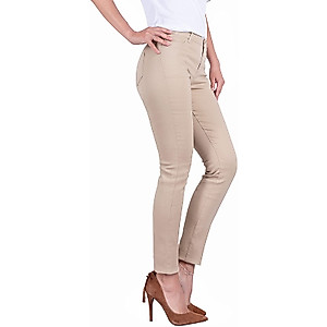 2Luver Women's School Uniform Pants with 5 Pocket Mid-Rise Classic d71b Work Khaki 9