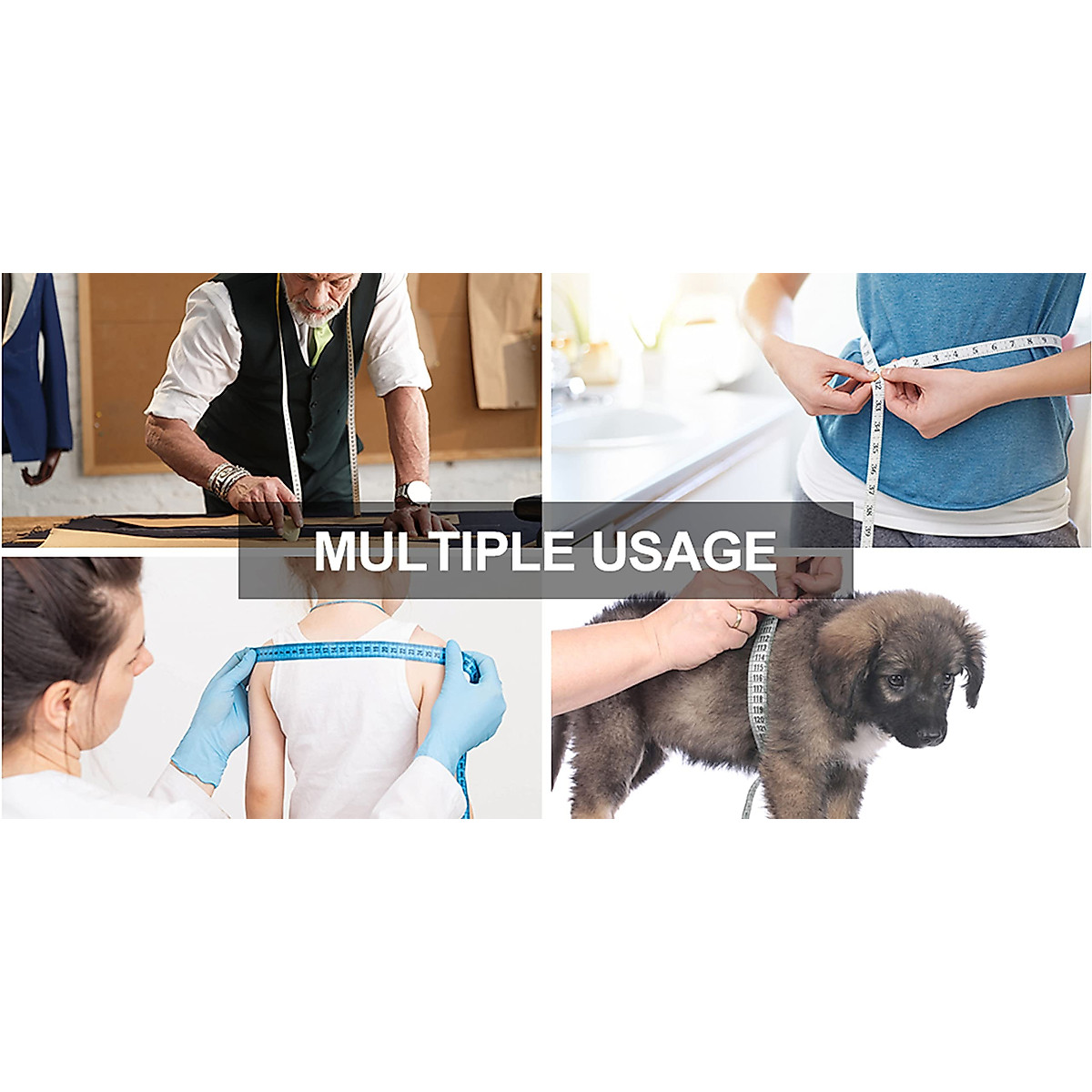 2PCS Body Measure Tape 60inch (150cm), Dual Sided Tape Measure Body Measuring for Body Measurement & Weight Loss