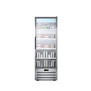 ACCUCOLD ACR1415RH Accucold 24' Wide Pharmaceutical All-refrigerator with Right Hand Door Swing, Glass Door, Lock, Digital Thermostat and a Stainless Steel Interior & Exterior Cabinet