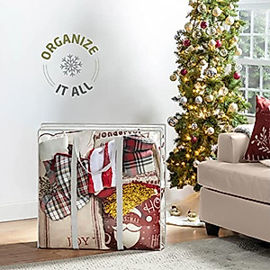 ZOBER Christmas Wrapping Paper Storage Bag Slim Design for Underbed Wrapping Paper Storage Container or Closet Storage Gift Wrap Organizer Gift Wrap Accessory Pack 30" x 30" x 8