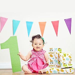 Gift Wrapping Paper for Baby Boys Girls Infant Kids, 6 Sheets Forest Animals Lion Giraffe Elephant Monkey Crocodile Wrapping Paper Sheet, 20 x 30 Inch Gift Paper for Baby Shower Birthday Kindergarten