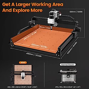 IKLESTAR 500W Spindle CNC Machine for Metal, 3 Axis Desktop CNC Router with Offline Controller, 430 x 390 x 90mm Working Area