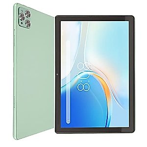 Shanrya Gaming Tablet, Octa Core 100 to 240V USB C Rechargeable 10in Tablet 6GB RAM 256GB ROM for Entertainment (Green)