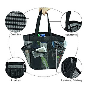 Ynport Mesh Shower Caddy for College Dorm Room Hanging Portable Shower Tote Bag Large Toiletry Bag Bathroom Accessories Basket