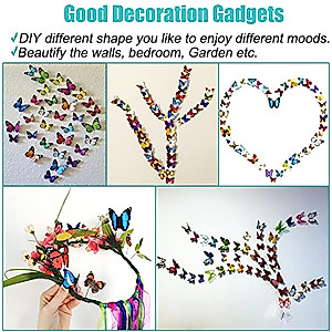 Heansun 80 PCS 3D Butterfly Wall Decor, 4 Styles Butterfly Wall Decals Removable Mural Stickers Butterfly Decorations for Home Room Bedroom Nursery Decor