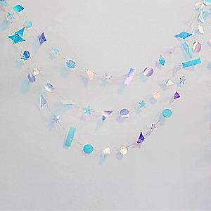 Cheerland Holographic Confetti Garland Iridescent Party Supplies Euphoria Party Decorations Hanging Backdrop Streamers Birthday Banner Disco NYE New Year Eve Party Decorations