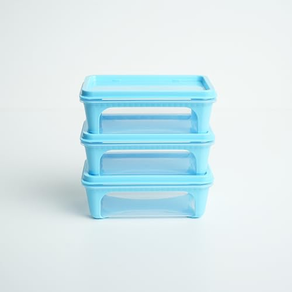 Unica Food Storage Containers with Airtight Lids, Microwave Safe Stackable Container for Snacks, Cereal, Freezer-safe, BPA-free, Dishwasher-safe, Set of 3, 14 oz, 3.72x3.72x2.04 in