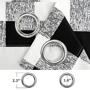 DriftAway Buffalo Plaid Check Curtains Blackout Room Darkening Thermal Insulated Black and White Buffalo Checkered Window Drapes for Farmhouse Bedroom Living Room Grommet Curtain 2 Panels 84 Inch Long