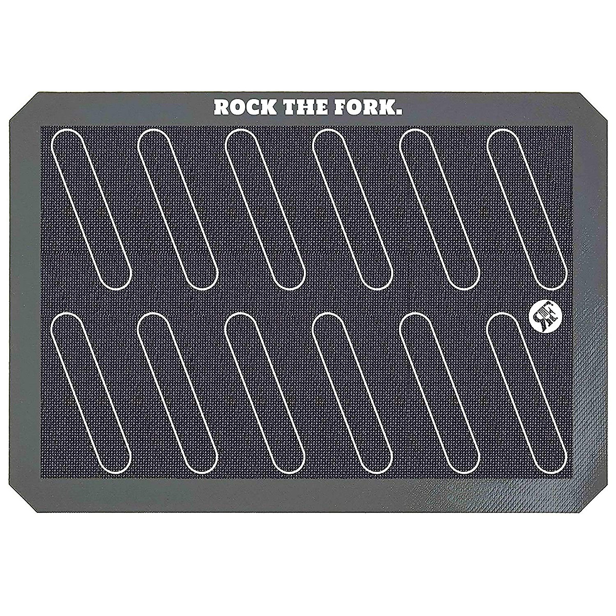 Rock the Fork - Baking Mats - Eclair Template (4-pack) Non-Stick Silicone. These Eclair Mats are Designed for Style & Function. 11 5/8" x 16 1/2" Size.