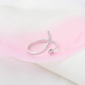 WUSUANED Open Adjustable Guardian Angel Wing Heart Finger Ring Fashion Exquisite Jewelry for Women (angel wing ring)