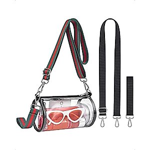 Clear Crossbody Bag Stadium Approved Clear Purse with 2 Shoulder Straps, Clear Round Handbag for Women Clear Concert Bag for Sport Event