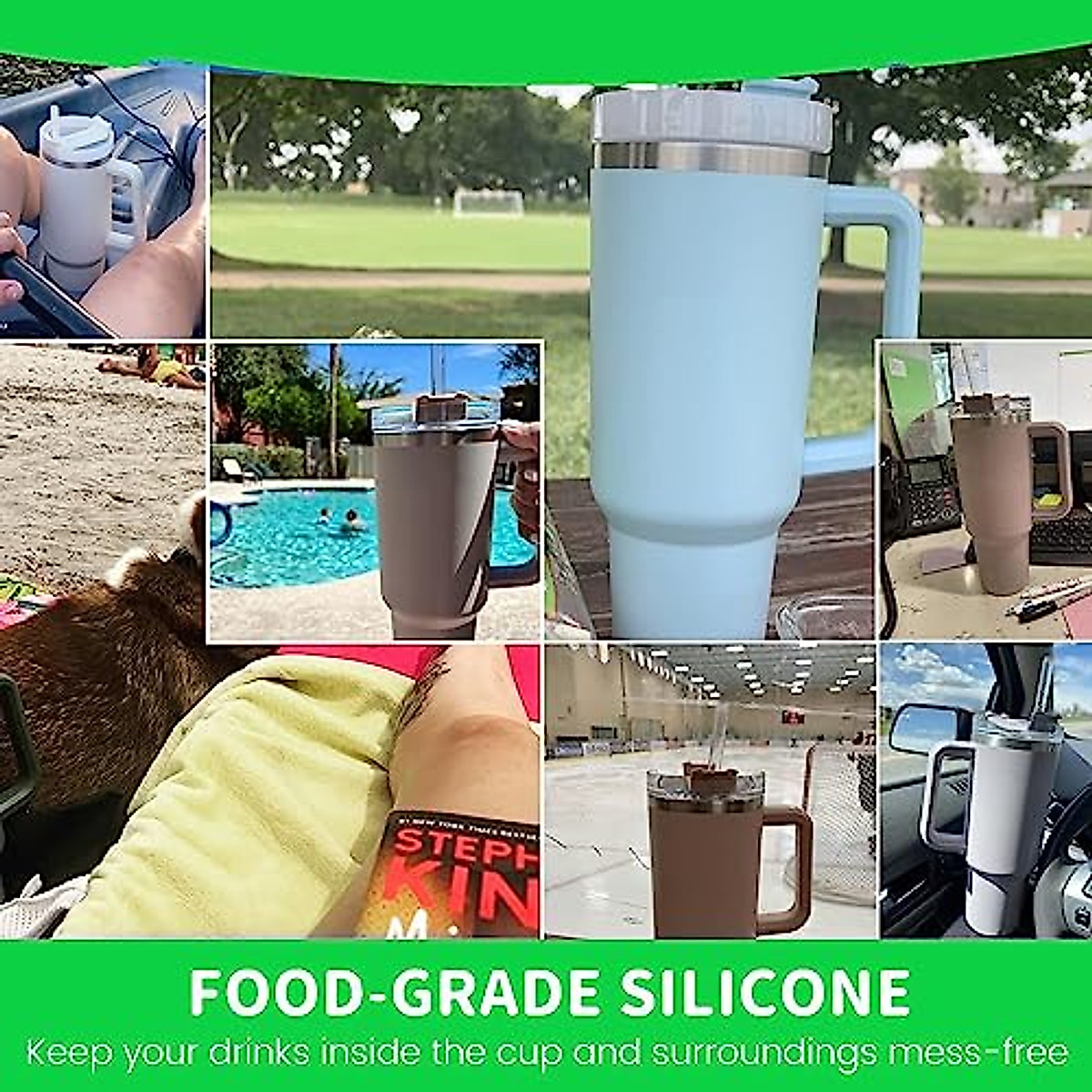 Silicone Spill Proof Stopper for Stanley 40 oz / 30 oz | Replacement Stanley Cup Accessories Set of 3 | Compatible with Stanley Cup 1.0 40oz/ 30oz,Tumbler