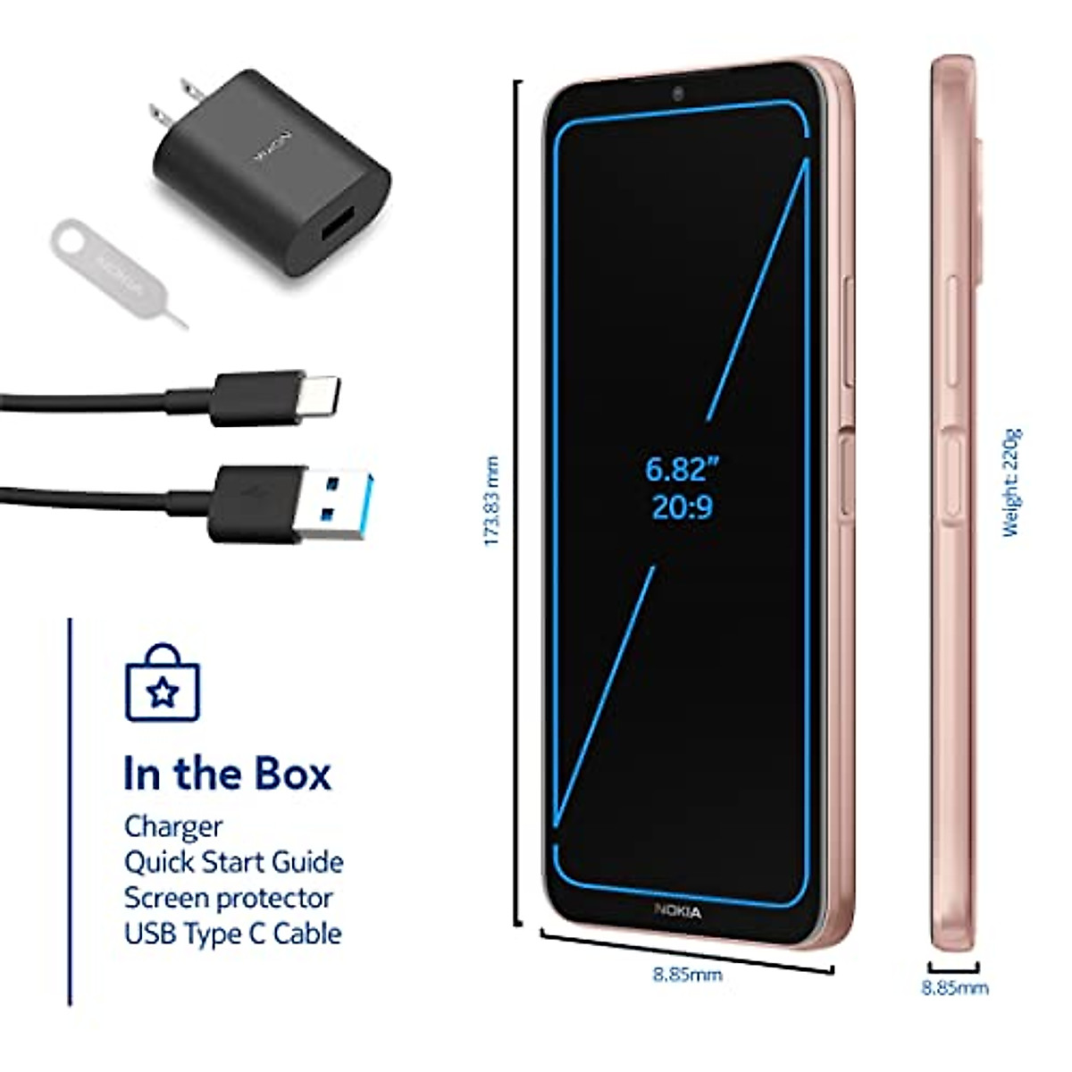 Nokia G50 5G | Android 11 | Unlocked Smartphone | US Version | 4/128GB | 6.82-Inch Screen | 48MP Triple Camera | Sand