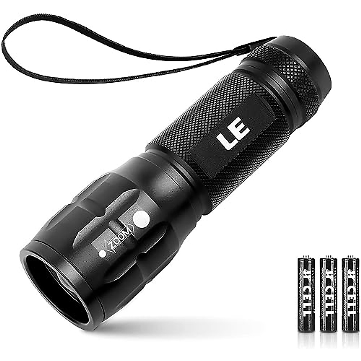 Lighting EVER LED Flashlights High Lumens, Small Flashlight, Zoomable, Waterproof, Adjustable Brightness Flash Light for Outdoor, Emergency, AAA Batteries Included, Tactical & Camping Accessories