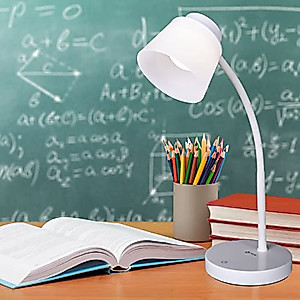OttLite Clarify LED Desk Lamp with 4 Brightness Settings – Touch Activated Controls, Modern White Design, ClearSun LED Lighting, Flexible Neck, for Work, Study, Reading, Crafting