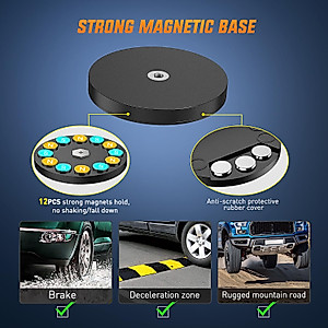 Nilight LED Light Bar 13.5 Inch Triple Row Cigarette Lighter Wiring Strong Magnetic Base Spot Flood Combo 96LEDs Fog Driving Work Roof Bumper Lights for Truck Tractor Golf Cart UTV