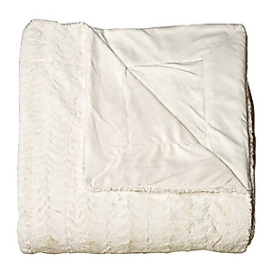 Swift Home® Embossed Faux Fur Throw Blanket & Bedspread - Luxurious Over-Sized Faux Fur Bed Throw Blanket -King, 108" x 86", Cream