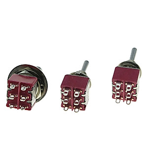 SALECOM 1x Guitar/AMP Fat Bat Toggle Switch DPDT 3 Way ON ON ON and 2x Mini Toggle Switches On/On/On