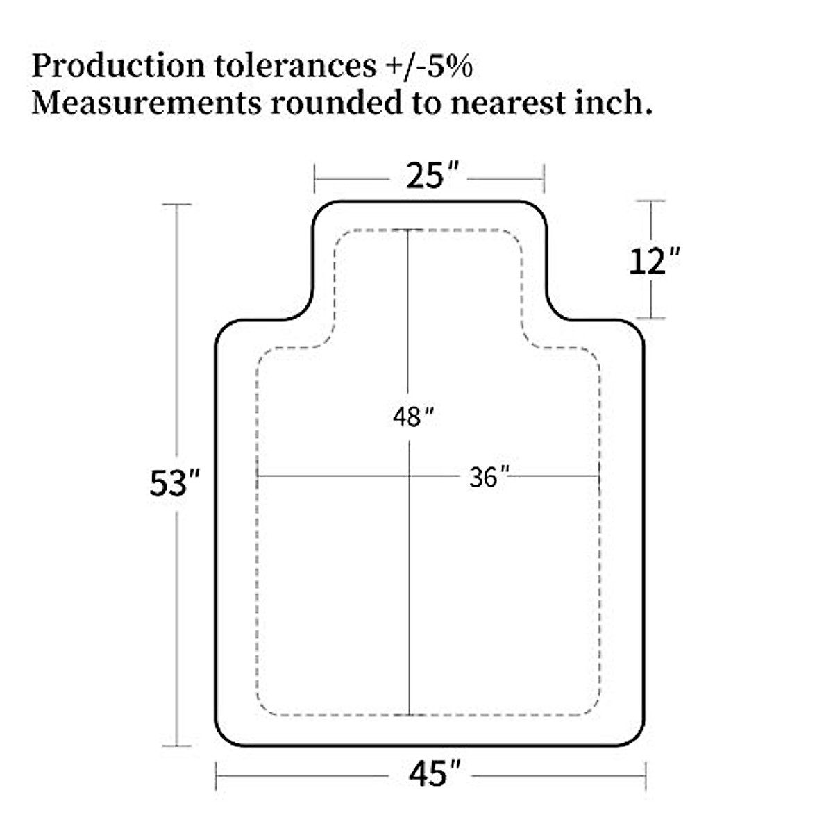 Large (53x45 inch) Vinyl Office Chair Mat for Hardwood Floor,Heavy Duty,HOMBYS Plastic Floor Mat for Office Chair and Computer Desk,Easy Rolling for Gaming Chairs ,Clear, Flat Without Smell